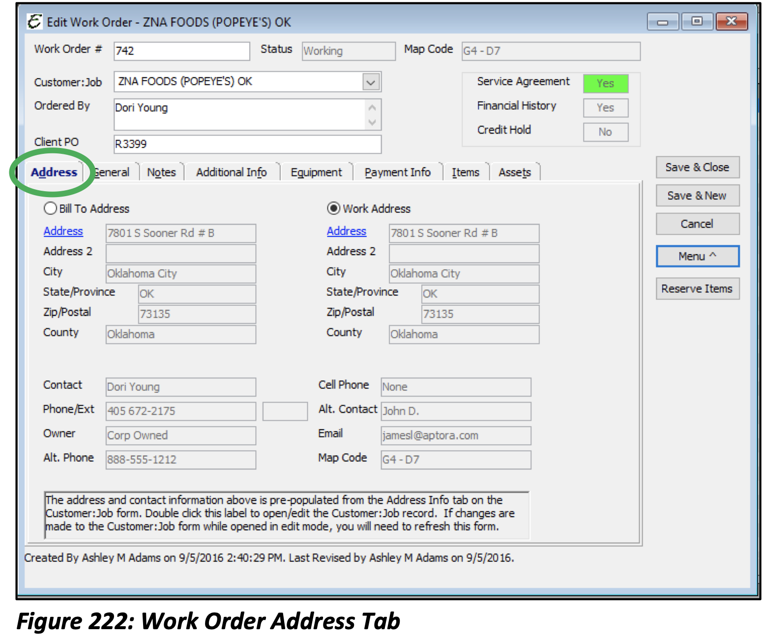 7.3 | Entering Work Orders - Aptora Support
